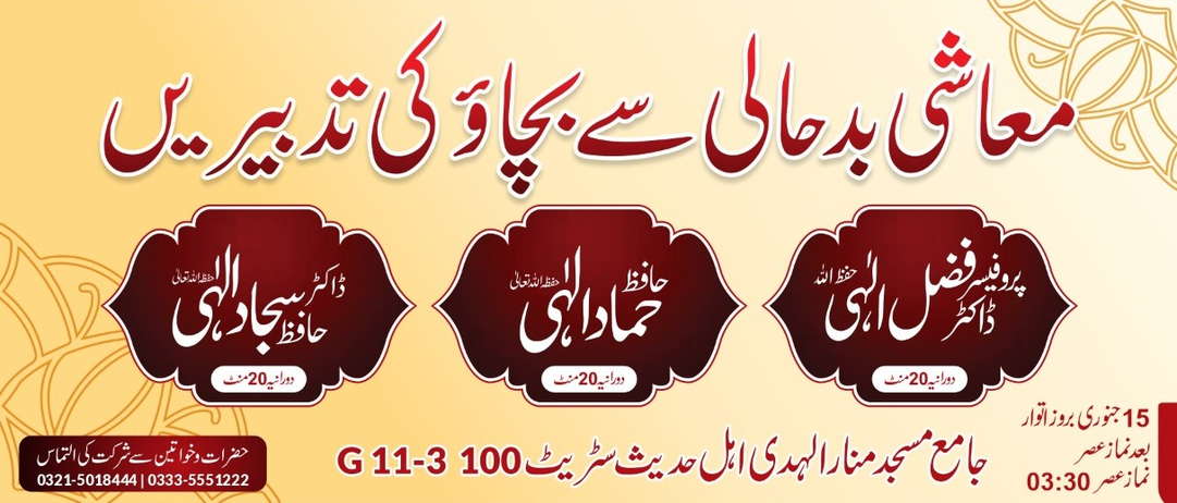 Maashi bad haali se bachao ki tadbeer - Prof. Dr. Fazal Elahi